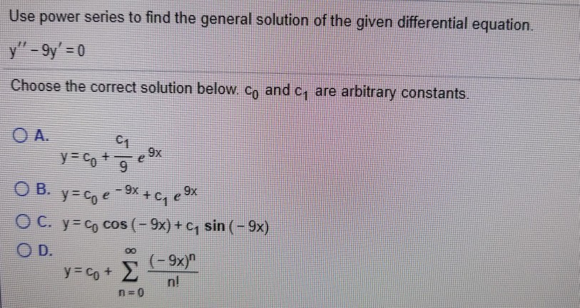 Solved Use power series to find the general solution of the | Chegg.com