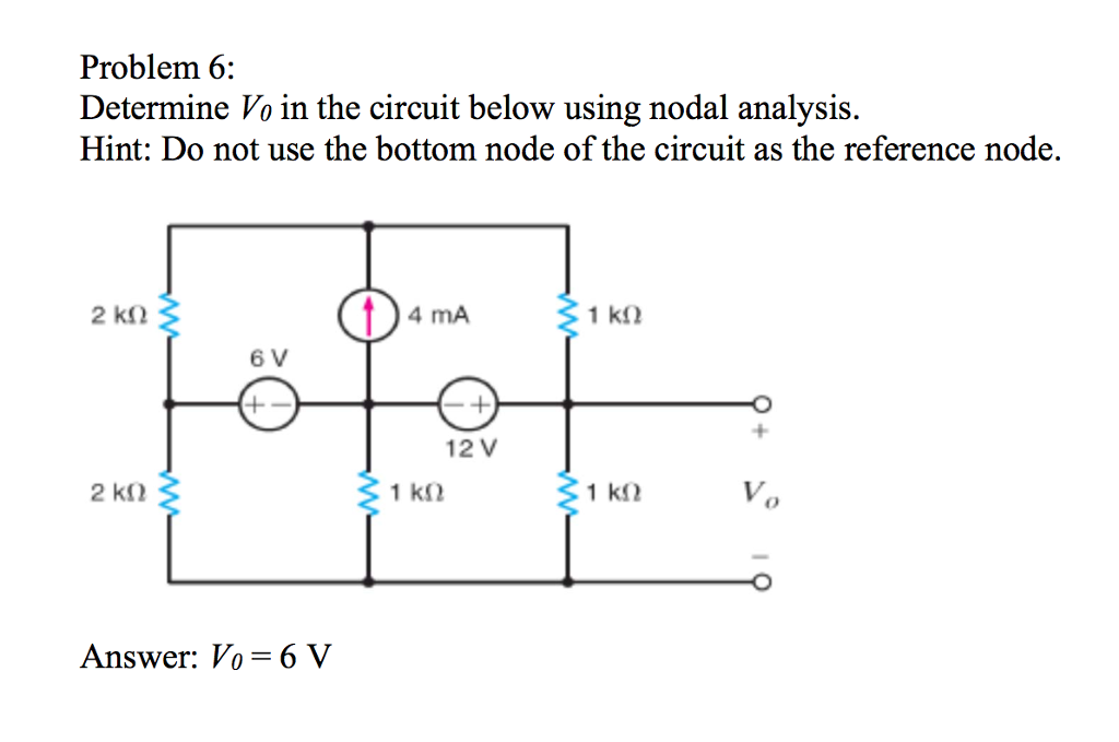 Solved Determine V_0 in the circuit below using nodal | Chegg.com