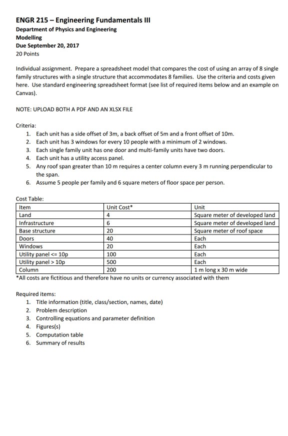 Solved ENGR 215-Engineering Fundamentals 111 Department of | Chegg.com