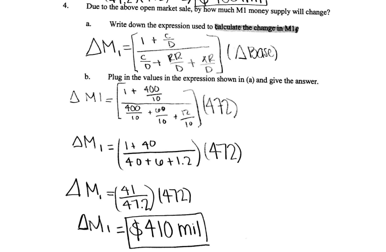 Money Multiplier Practice Problem Suppose in the | Chegg.com
