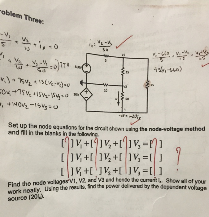 Solved Set up the node equations for the circuit shown | Chegg.com