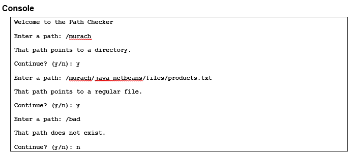 Solved Console Welcome to the Path Checker Enter a path: | Chegg.com