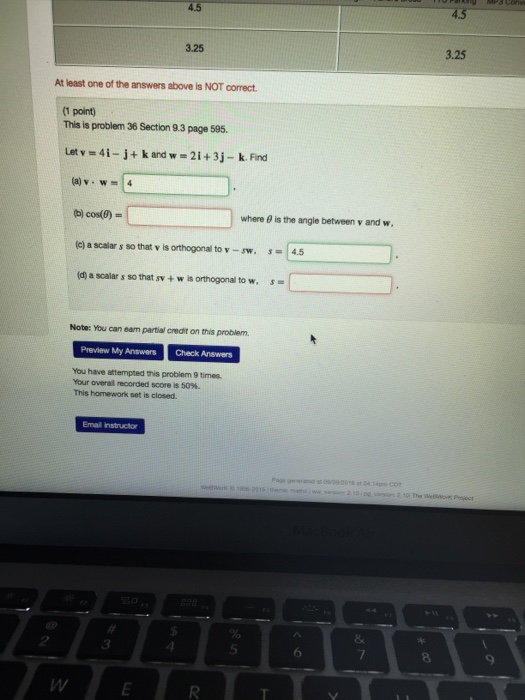 Solved This is problem 36 Section 9 3 page 585. let v = 4i - | Chegg.com