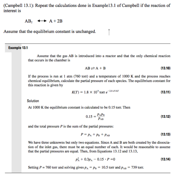 Repeat the calculations done in Example 13.1 of | Chegg.com