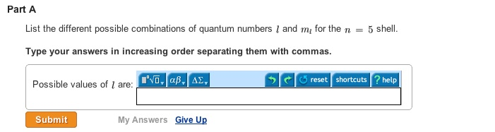 Solved List the different possible combinations of quantum | Chegg.com