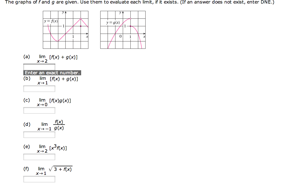 Solved The Graphs Of F And G Are Given Use Them To Evaluate