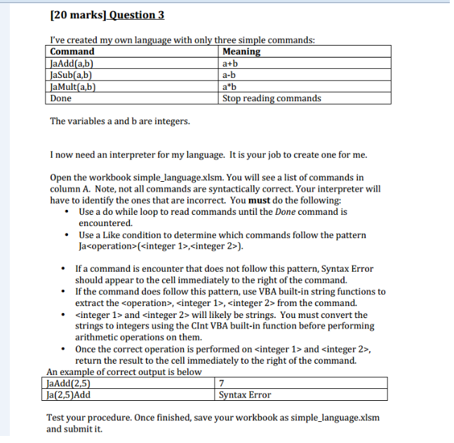 I've created my own language with only three simple | Chegg.com
