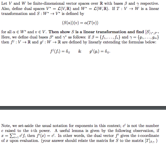 Let V and W be finite-dimensional vector spaces over | Chegg.com