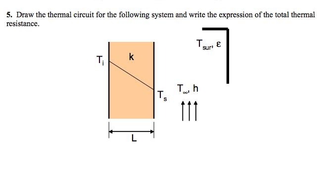 Solved Draw the thermal circuit for the following system and | Chegg.com