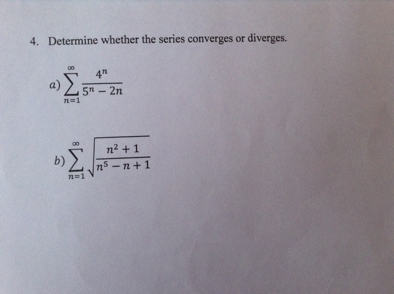 Solved Determine whether the series converges or diverges. | Chegg.com