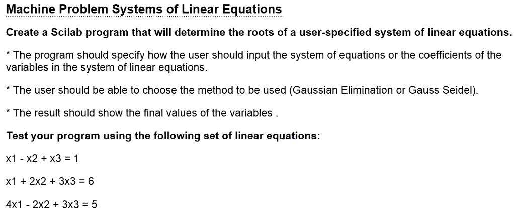 Solved Create a Scilab program that will determine the roots | Chegg.com