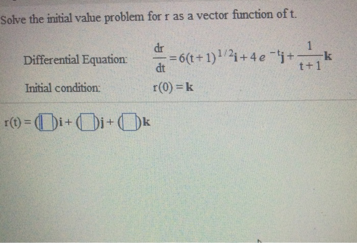 Solved Stoke the initial value problem for r as a vector | Chegg.com
