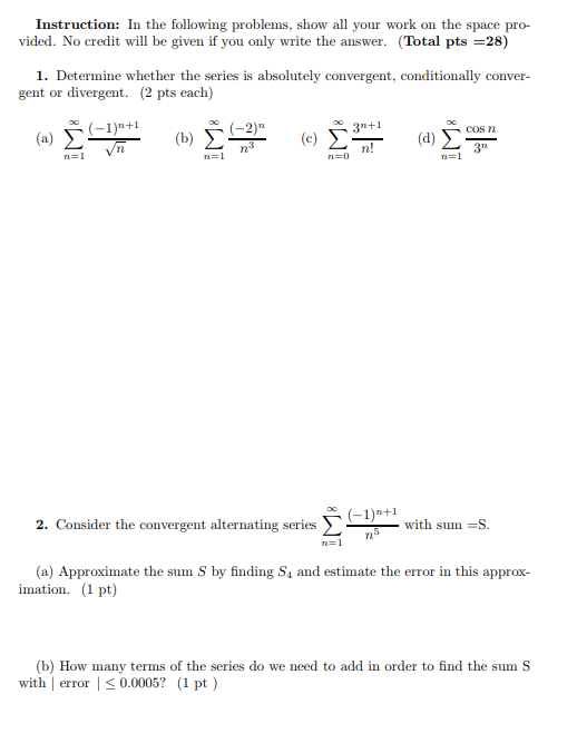 Solved Instruction: In the following problems, show all your | Chegg.com