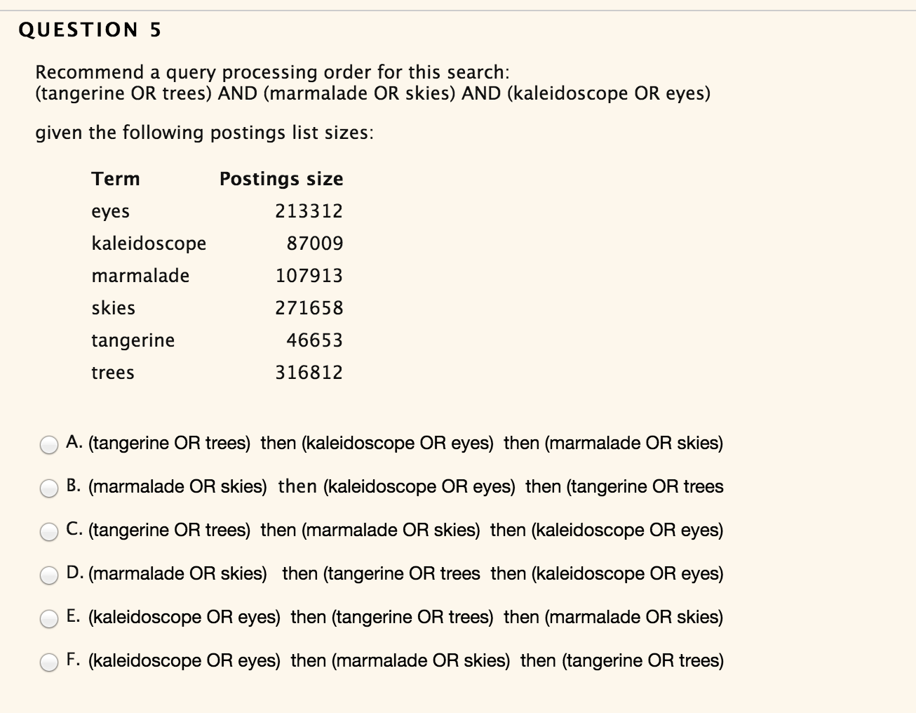 Solved Recommend a query processing order for this search: | Chegg.com