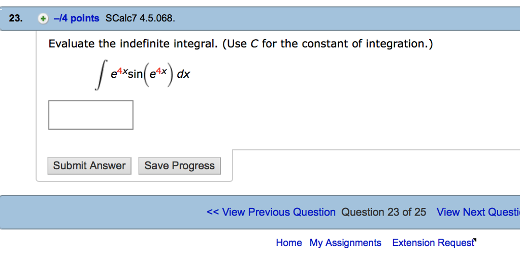 Solved Evaluate the indefinite integral. (Use C for the | Chegg.com