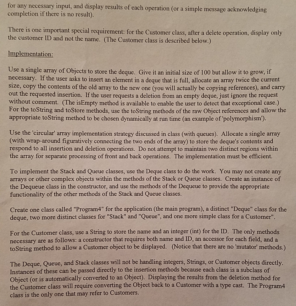 Solved Data Structure "deque" (pronounced deck) is a queue, | Chegg.com