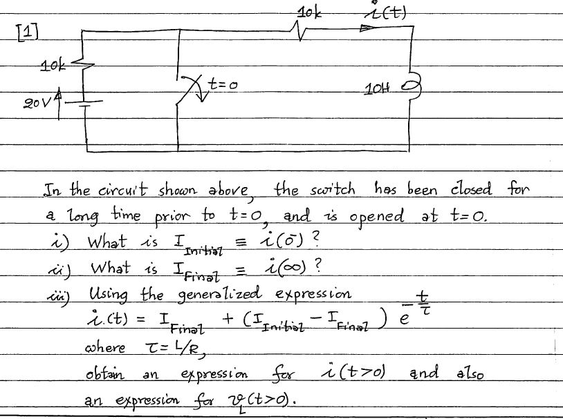 Solved In the circuit shown above, the switch has been | Chegg.com