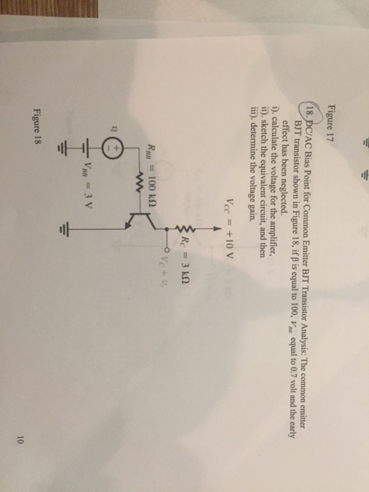 Solved DC/AC Bias Point for Common Emitter BJT Transistor | Chegg.com Solved DC/AC Bias Point for Common Emitter BJT Transistor | Chegg.com
