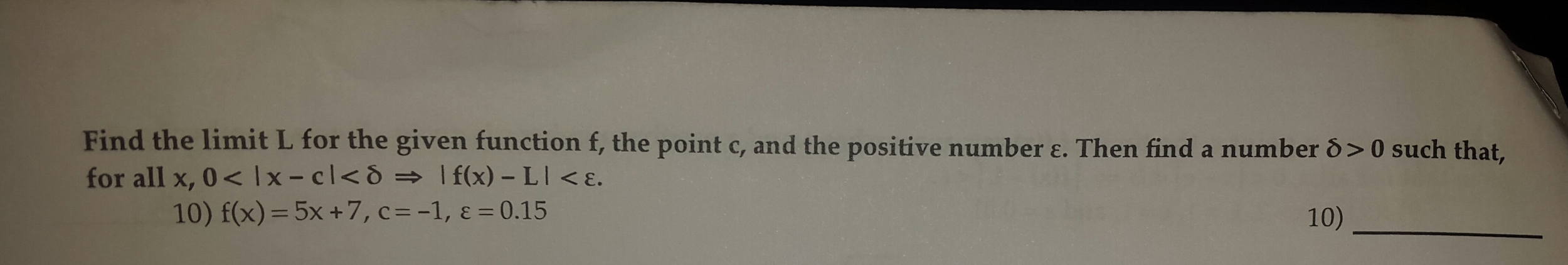 Solved Find the limit L for the given function f, the point | Chegg.com