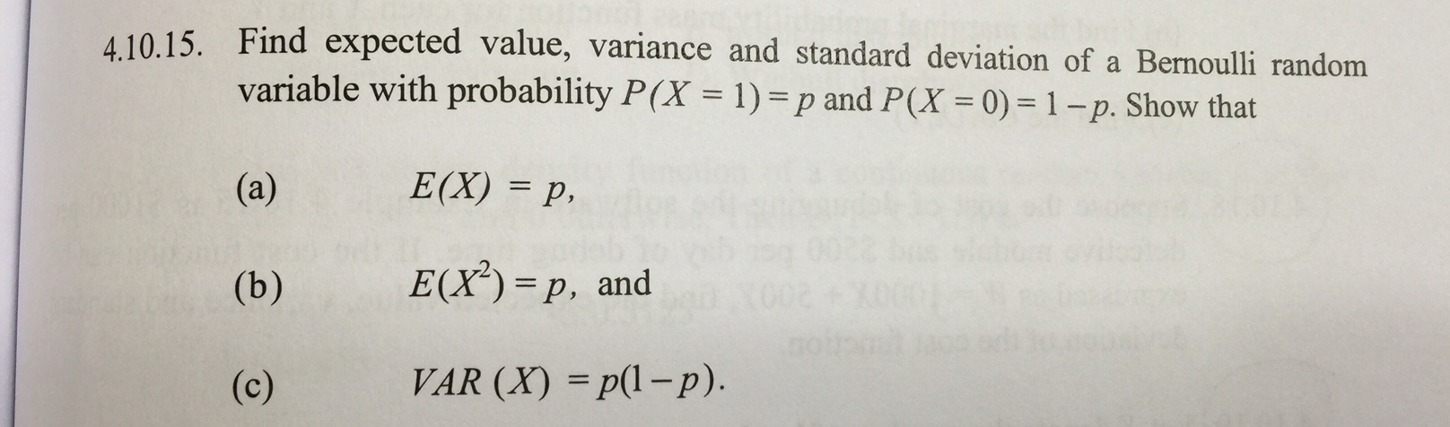 4 10 15 Find Expected Value Variance And Standard