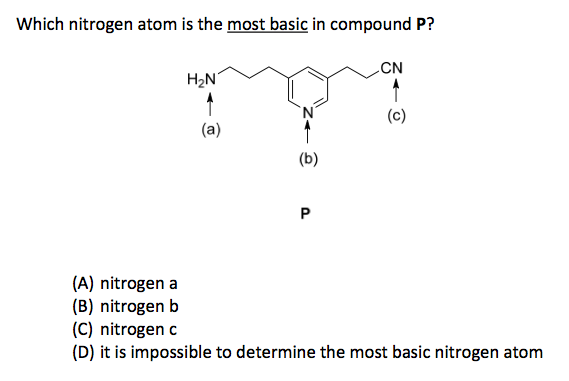 Solved Which Nitrogen Atom Is The Most Basic In Compound P 1641