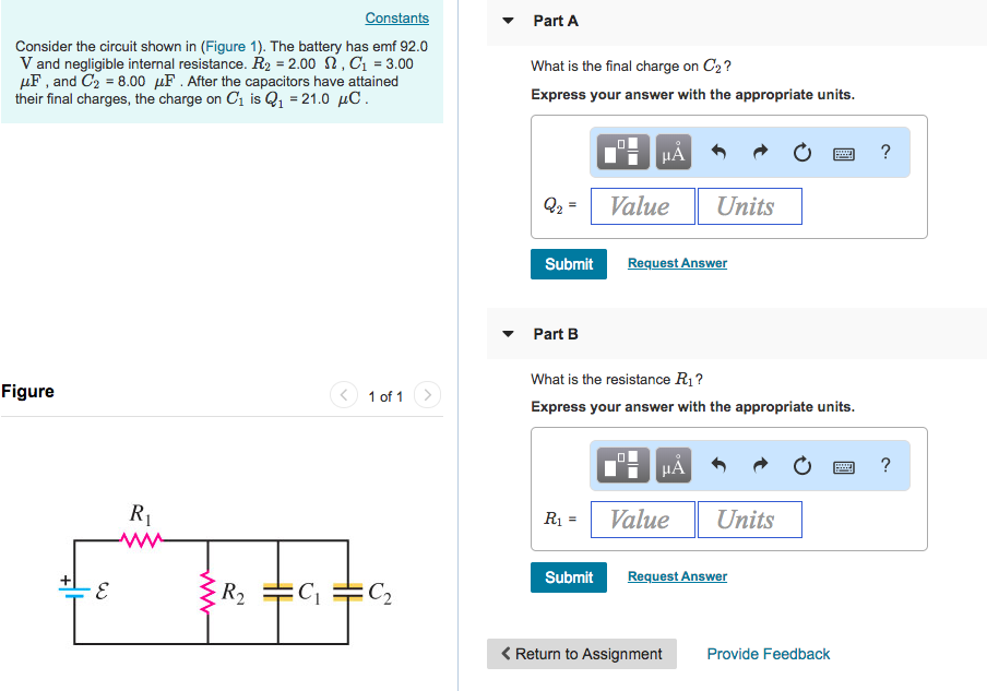 Solved Part A Consider the circuit shown in (Figure 1). The | Chegg.com
