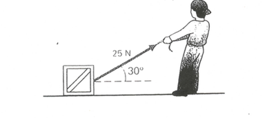 Solved a boy pulls upward with a force of 35 N at an angle | Chegg.com