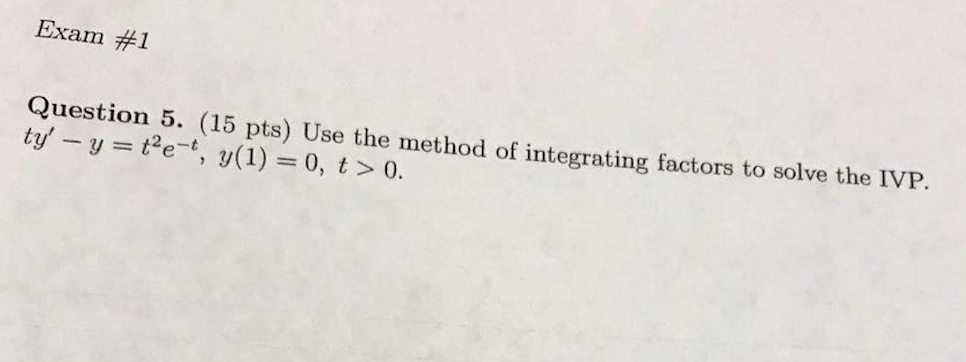 Solved Use the method of integrating factors to solve the | Chegg.com
