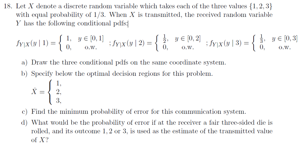18. Let X denote a discrete random variable which | Chegg.com