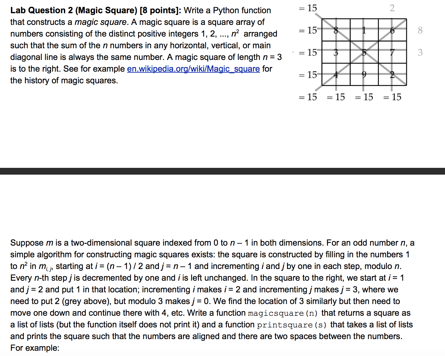 Solved 15 15I 153 15- 15 = 15 = 15 = 15 2 Lab Question 2 | Chegg.com