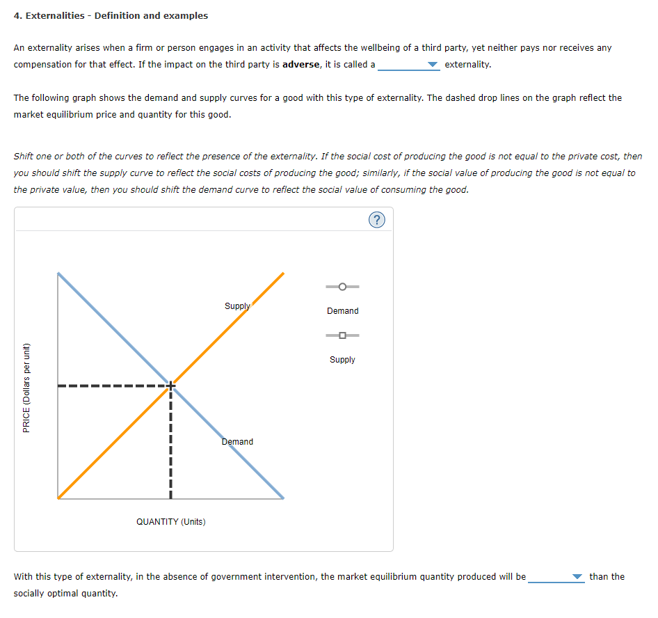 Solved 4. Externalities Definition and examples An | Chegg.com