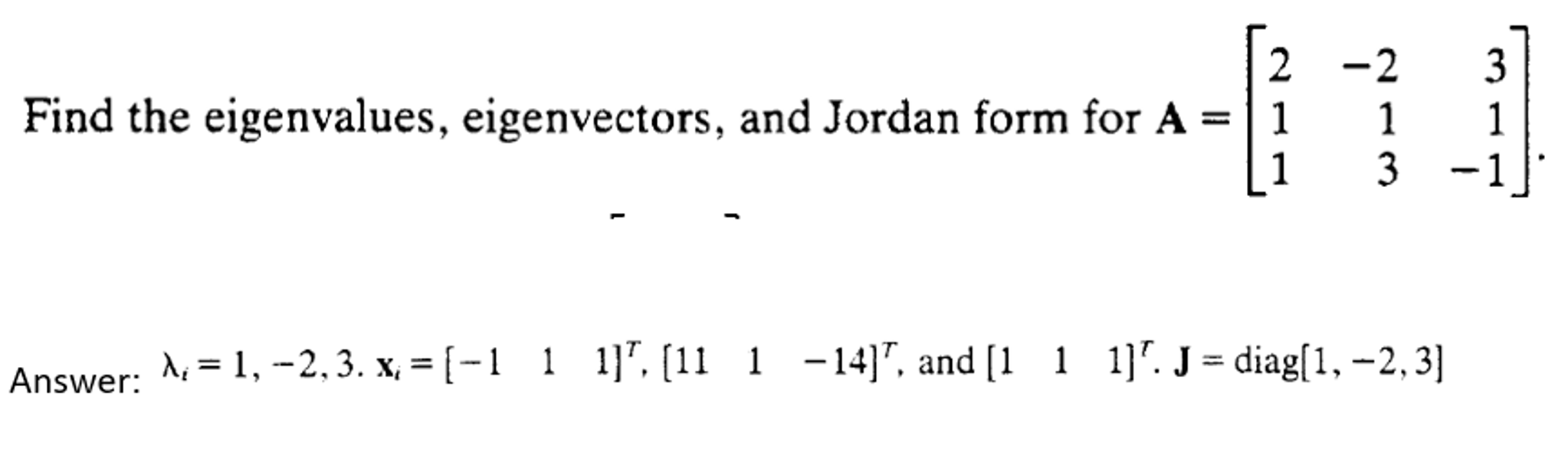 Solved Find The Eigen Values Eigenvectors And Jordan Form