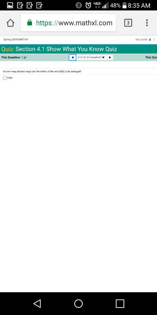 Solved 니GE to '111 48% 8:35 AM https://www.mathxl.com g | Chegg.com