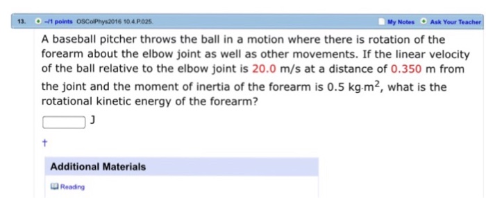 Solved A baseball pitcher throws the ball in a motion where | Chegg.com