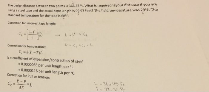 Solved The design distance between two points is 366.45 ft. | Chegg.com