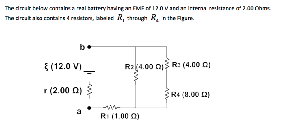 Solved The circuit below contains a real battery having an | Chegg.com