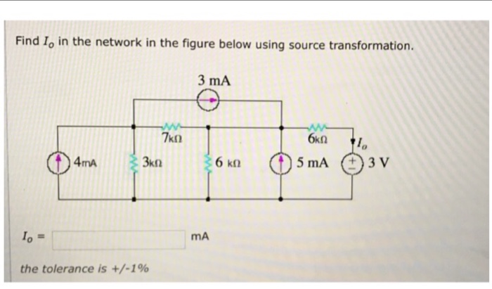 Solved Find I_0 in the network in the figure below using | Chegg.com