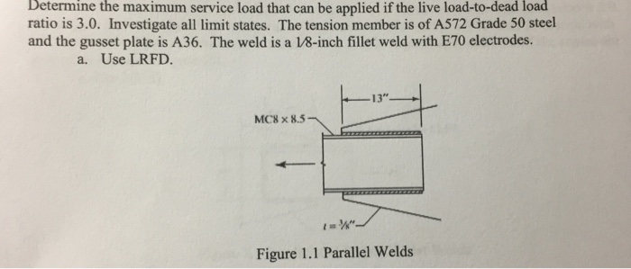 Solved Determine the maximum service load that can be | Chegg.com