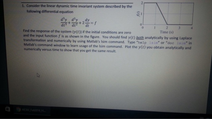 Solved Consider the linear dynamic time invariant system | Chegg.com