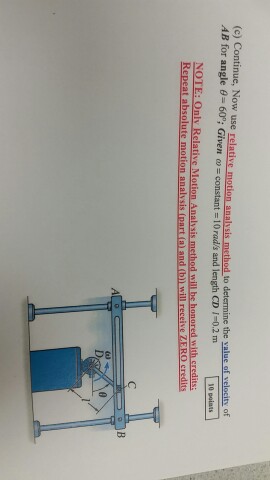 Solved Continue, Now use relative motion analysis method to | Chegg.com