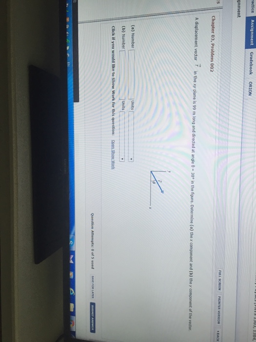 Solved A displacement vector r vector in the xy plane is 99 | Chegg.com