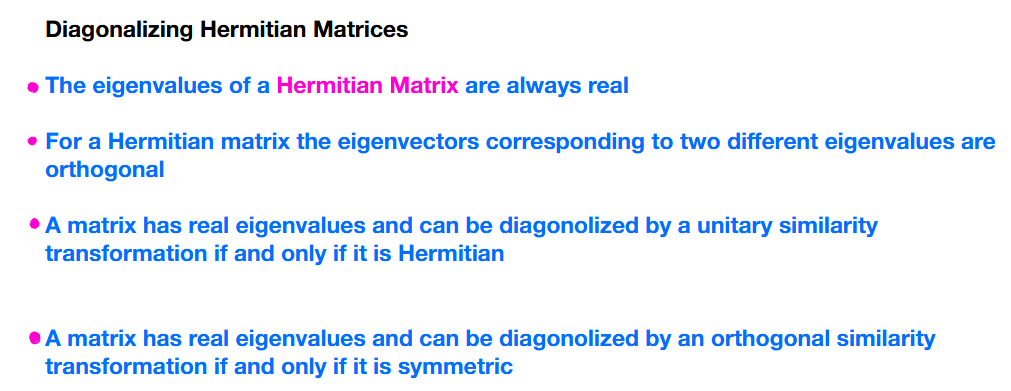 Solved Diagonalizing Hermitian Matrices The Eigenvalues Of A 