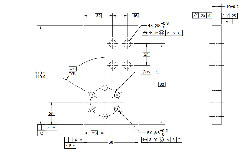 Solved What is the thickness of the plate at MMC and LMC? | Chegg.com