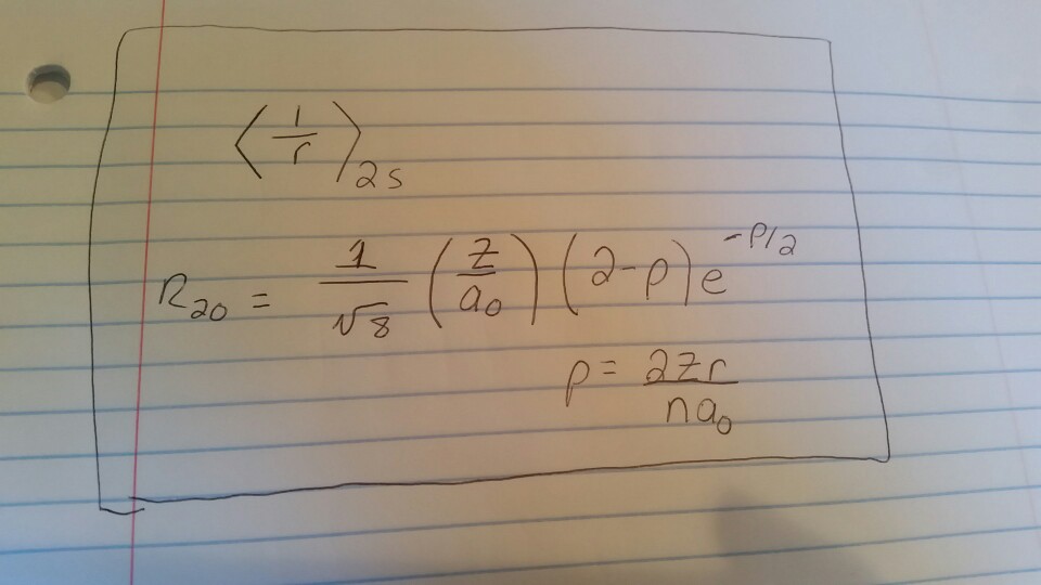 Solved Find The Expectation Value Of For The 2s