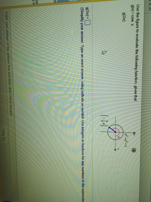 Solved Use the figure to evaluate the following function, | Chegg.com