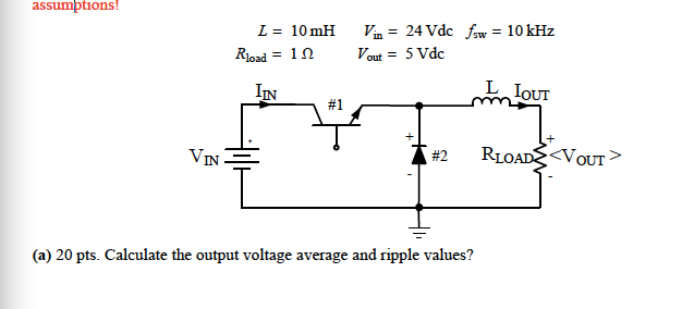 Solved Calculate the output voltage average and ripple | Chegg.com