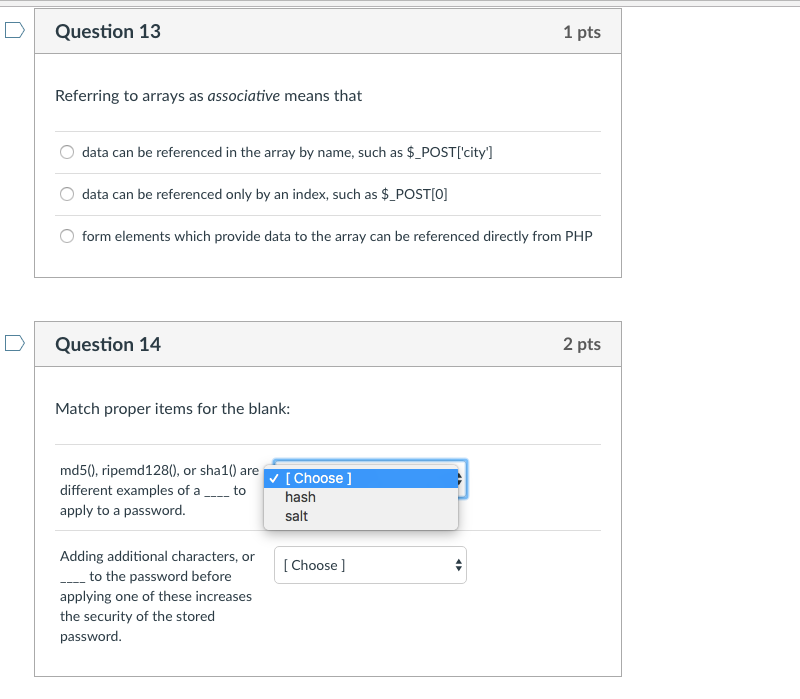 Solved 4 pts Question 25 Identify four ways for dynamic user | Chegg.com