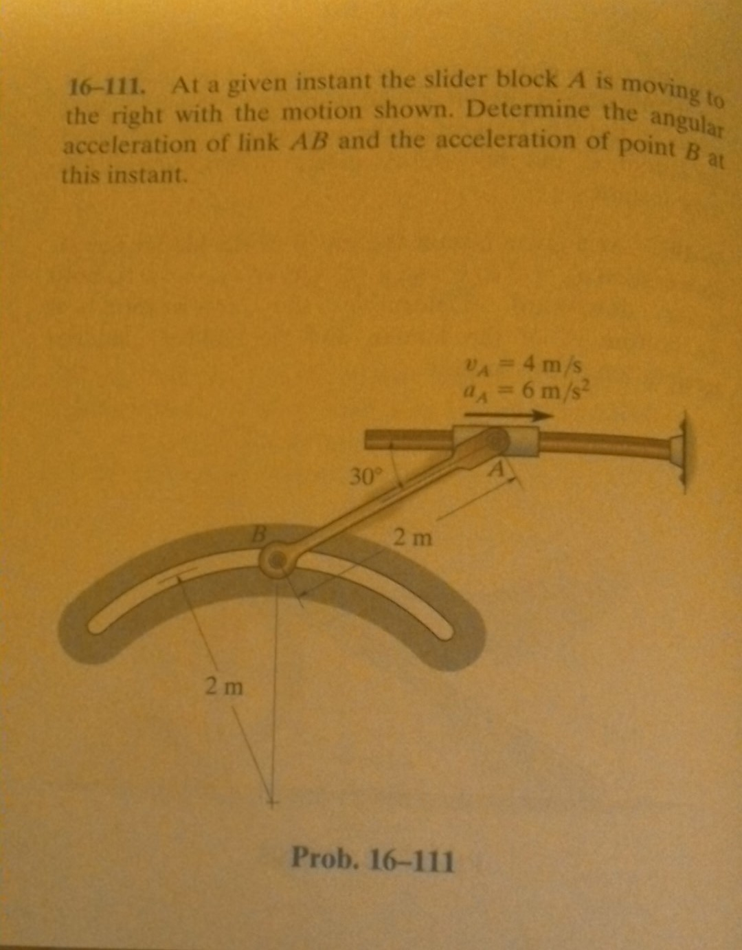 Solved At a given instant the slider block A is moving the | Chegg.com