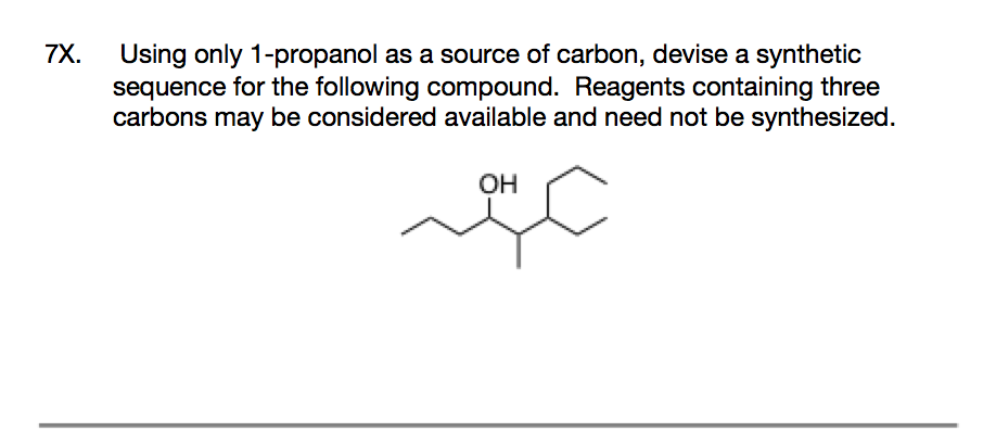 Solved Using only 1 -propanol as a source of carbon, devise | Chegg.com