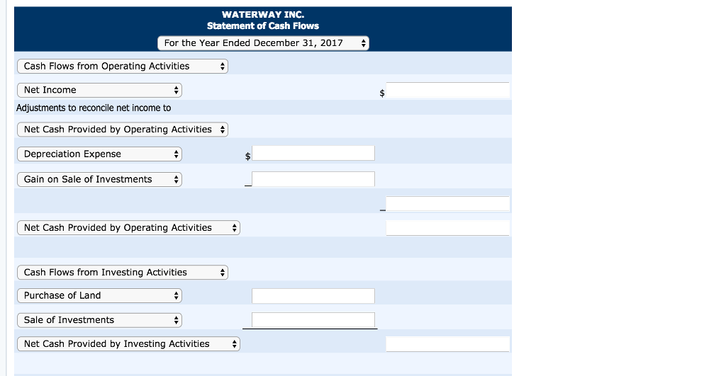 Solved Exercise 23-17 (Part Level Submission) Waterway Inc., | Chegg.com